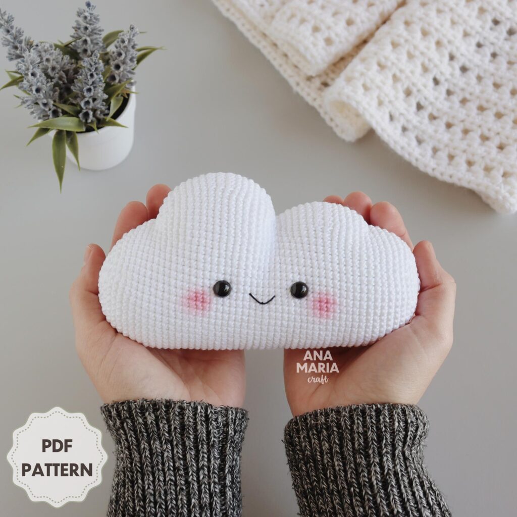Nuvem com Corações – Receita de Amigurumi em PDF – Ana Maria Craft